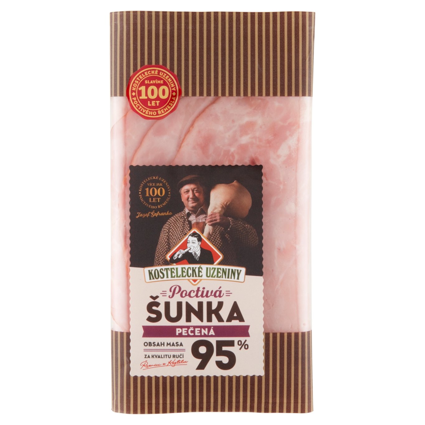 Kostelecké Uzeniny Poctivá šunka pečená 0,100kg